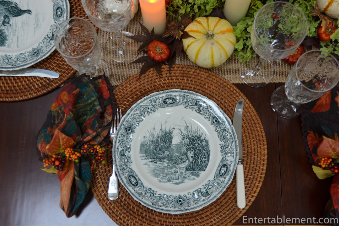 A Vibrant Fall Table with Mason’s Game Bird Green | Entertablement