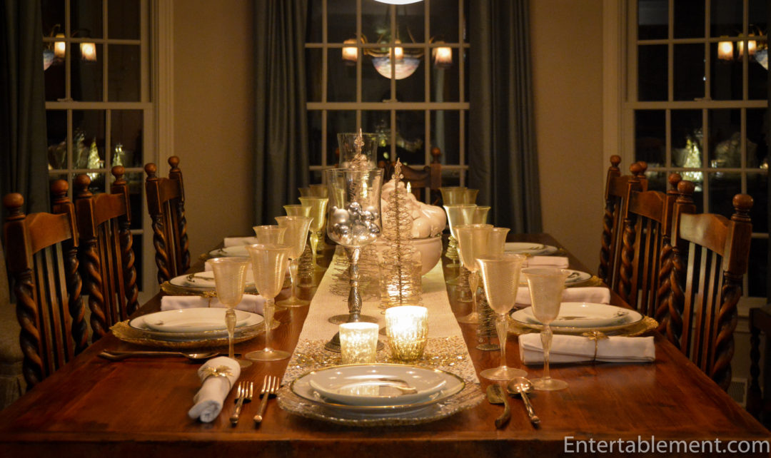A Glitzy Gold Penguin Table | Entertablement