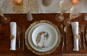 A Glitzy Gold Penguin Table | Entertablement